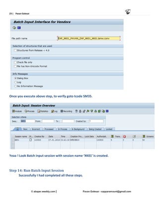 SAP LSMW - Direct input approach v2.5 by Pavan Golesar | PDF