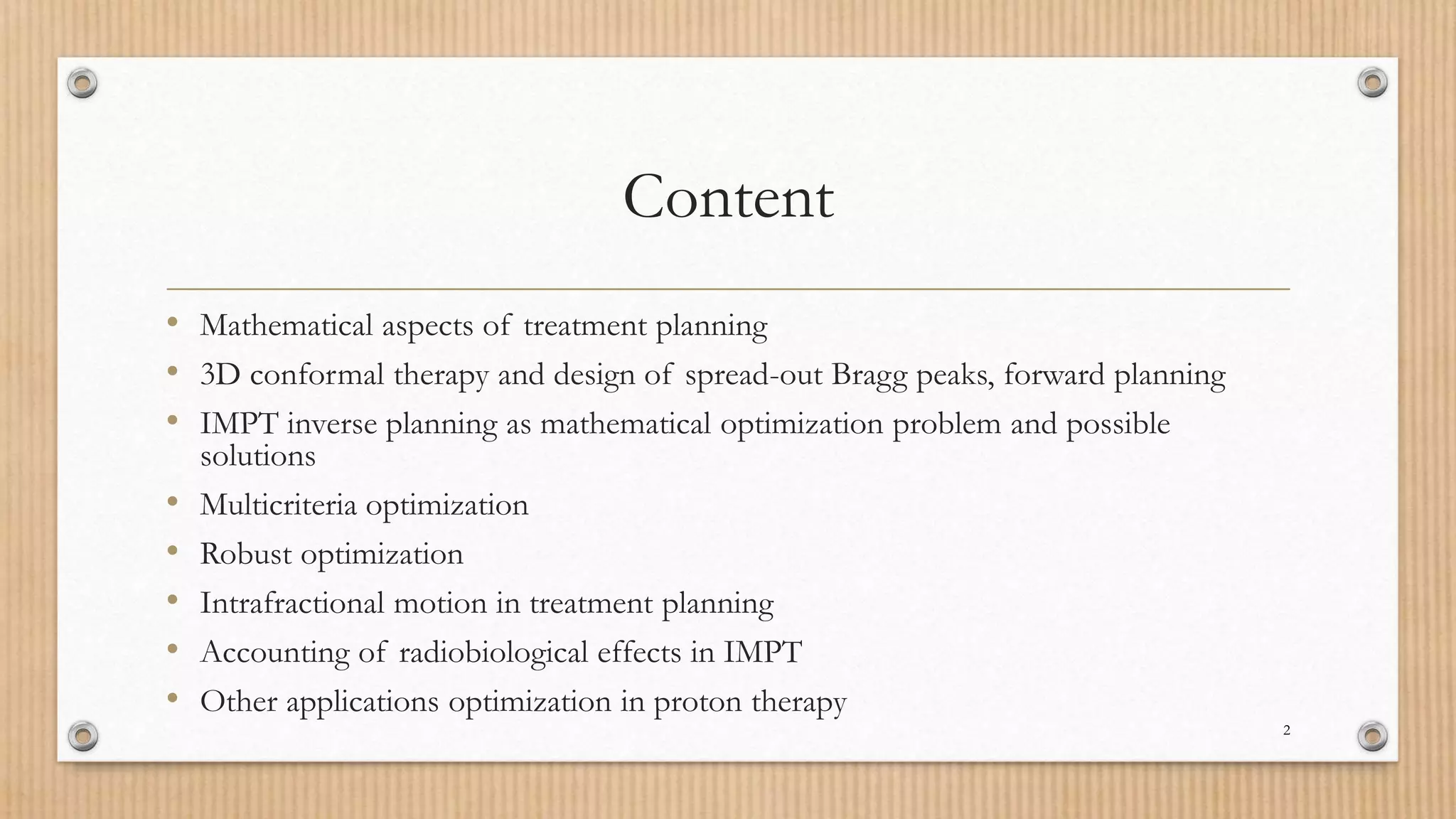 IMPT and optimization | PPTX