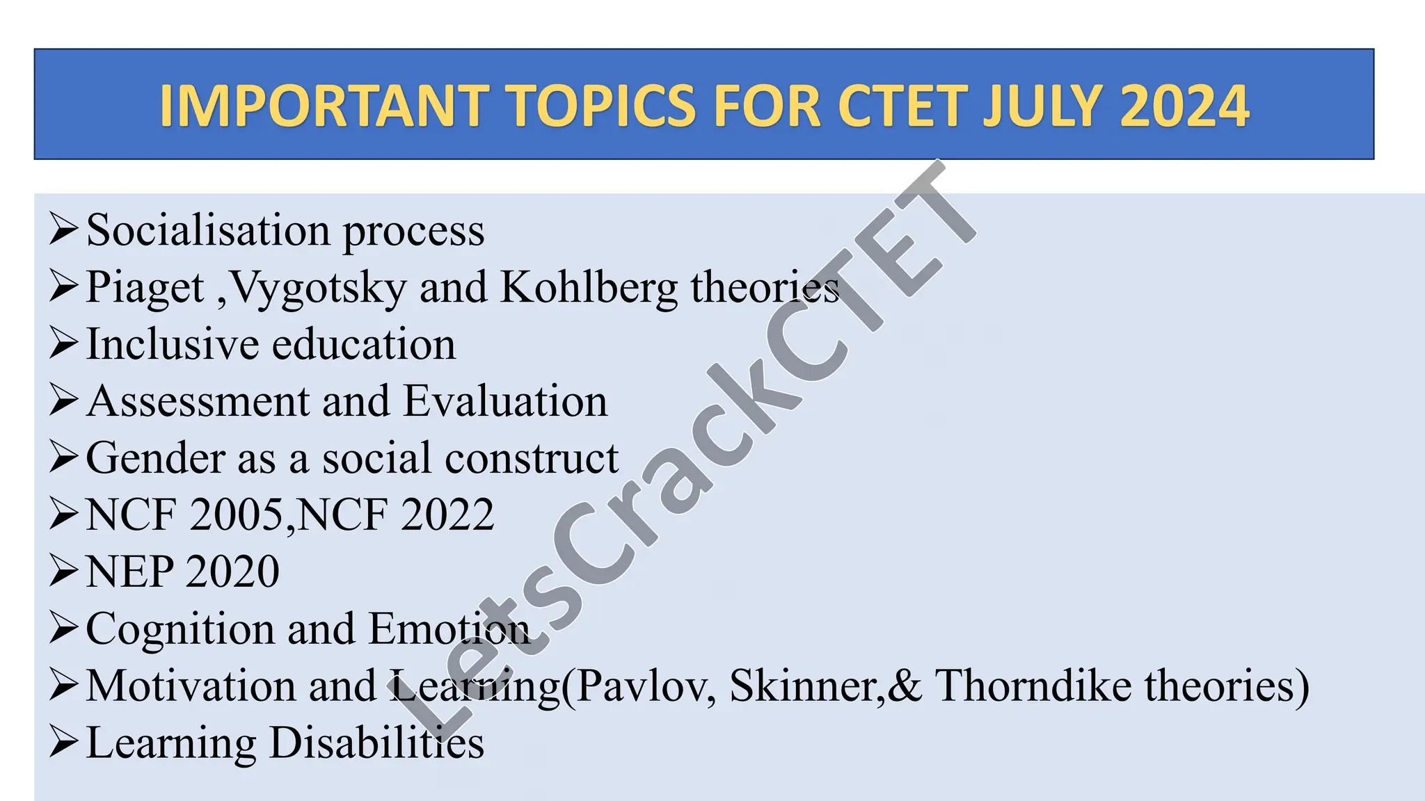 Imp topics for Upcoming CTET 2024.read our full pdf here. | PPT