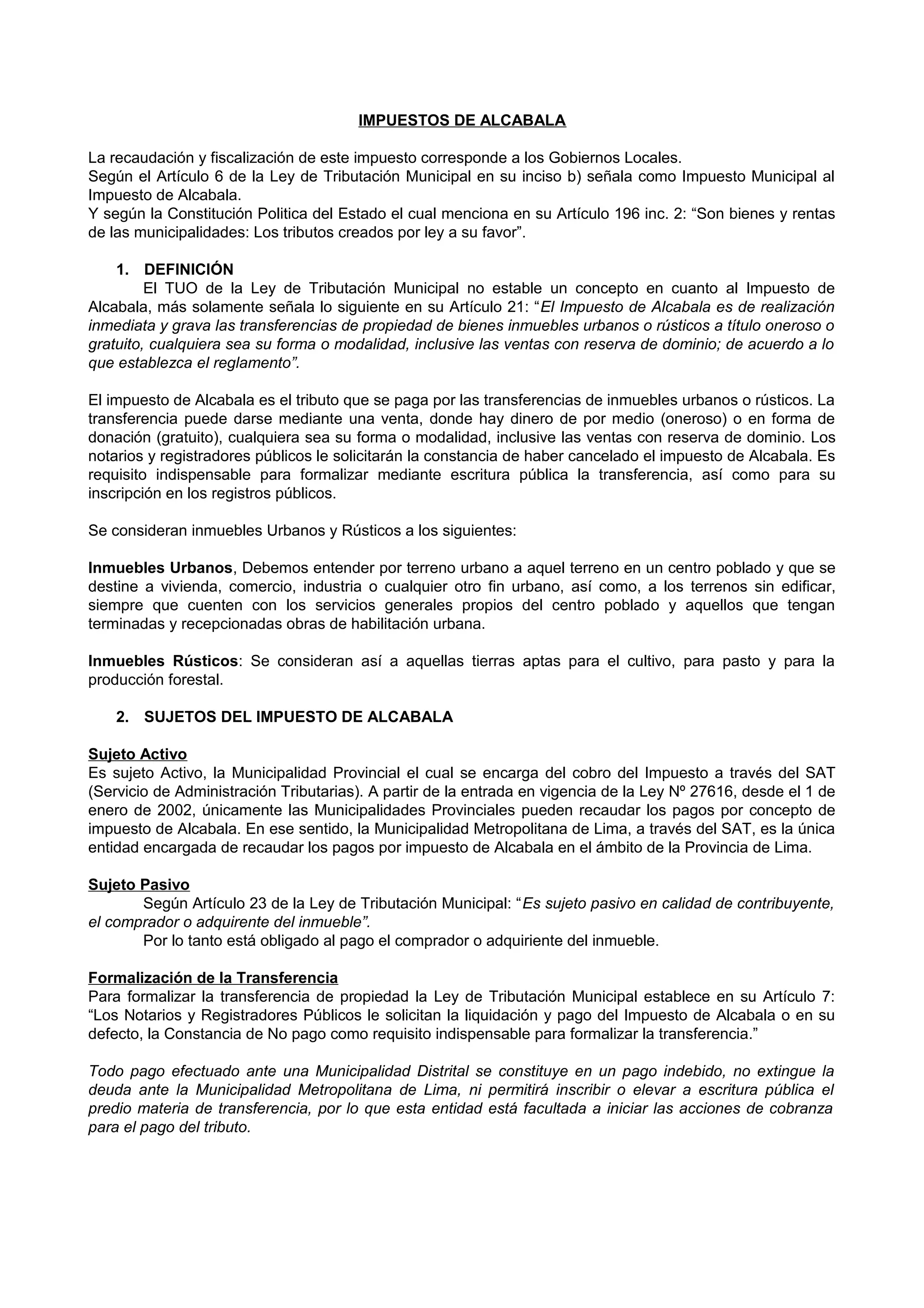 Impuesto alcabala-peru | DOC