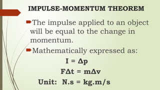 IMPULSE definition and formulas that will use in each problems | PPT