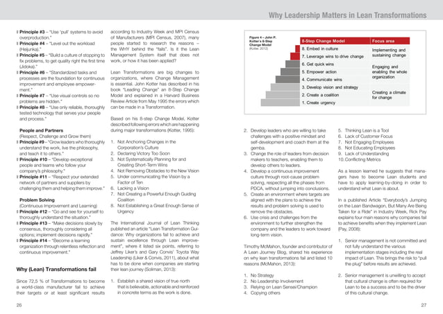 Why Leadership Matters in Lean Transformations | PDF