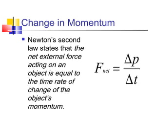 Change In Momentum Formula