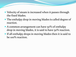 Impulse and reaction turbines | PPTX
