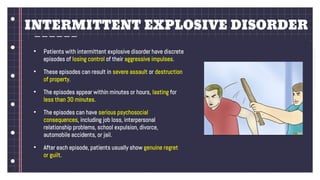 Impulse Control Disorder | Psychiatric Nursing | Juhin J | PPT