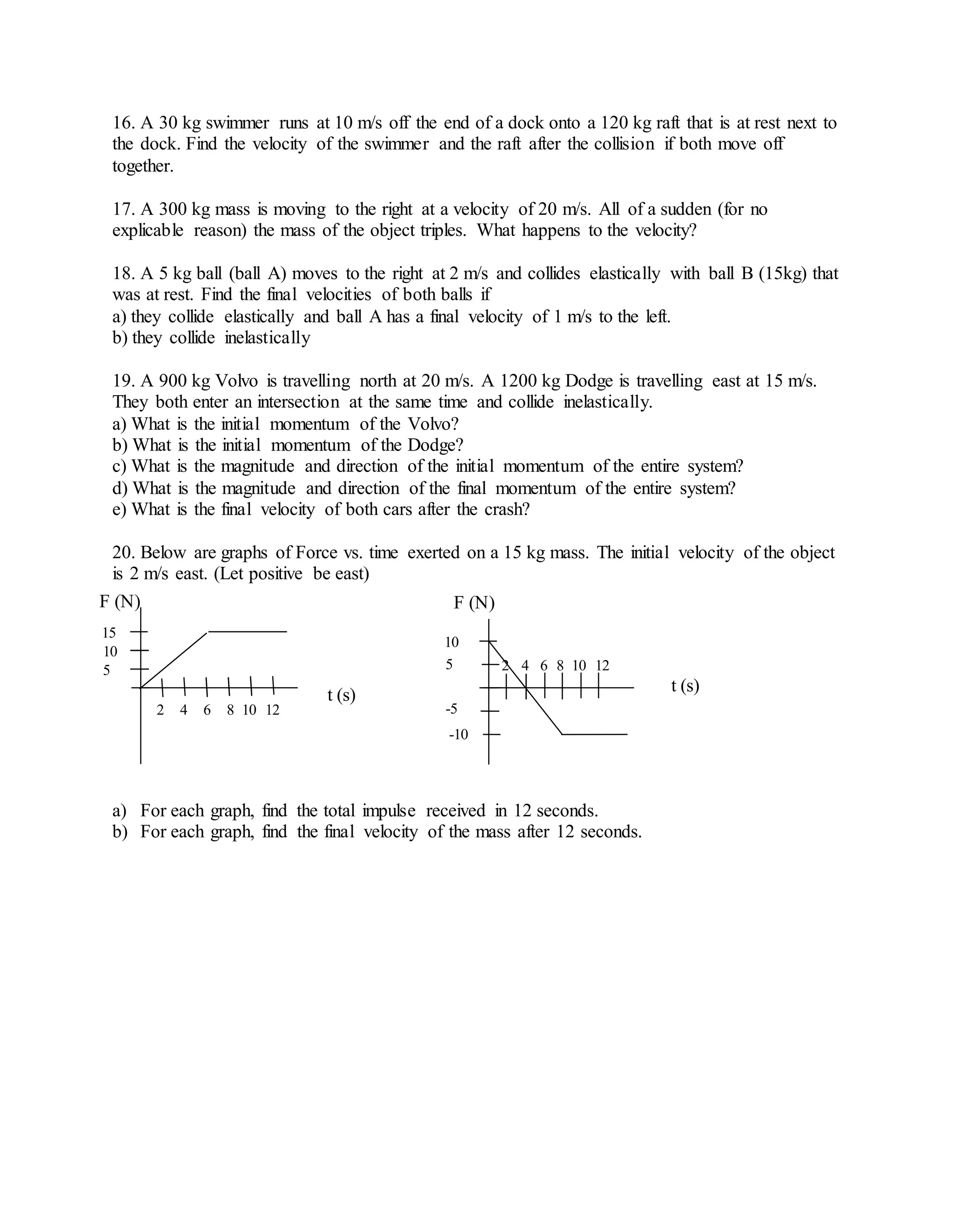 Impulse momentum conservation_worksheet | PDF