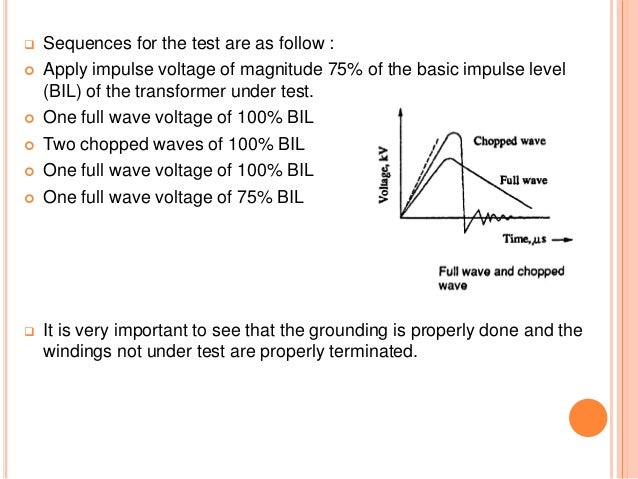 Impulse testing of transformer