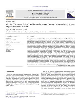 Impulse (turgo and pelton) turbine performance characteristics and ...