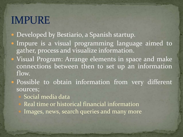 Impure data analytics & visualization tool | PPT