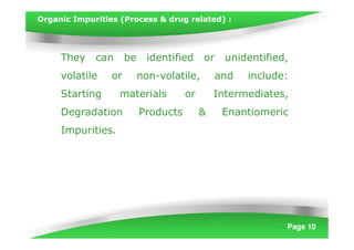 Impurities in DS & DP | PDF