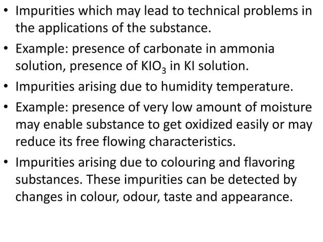 Impurities | PPTX | Chemistry | Science
