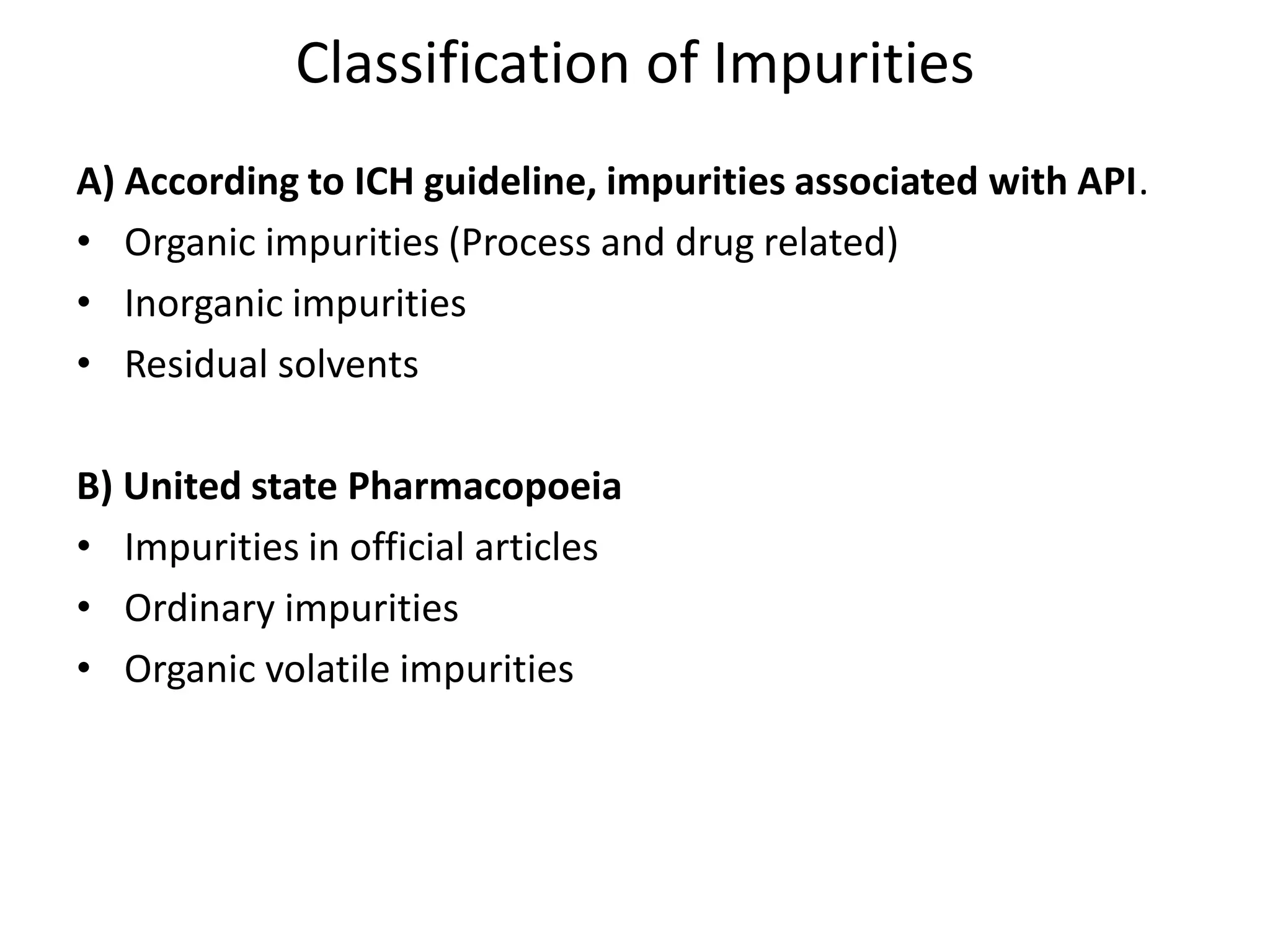 Impurities in Pharmaceutical Substances | PDF