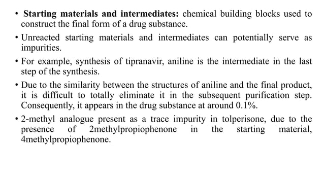 IMPURITIES IN API’s INCLUDING GENOTOXIC IMPURITIES.pptx | Chemistry | Science
