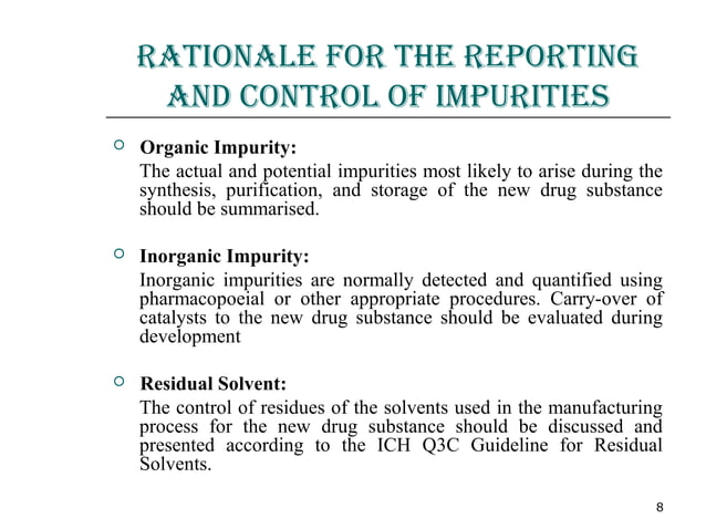 Impurities in Drug Substance & in Drug Product | PPT