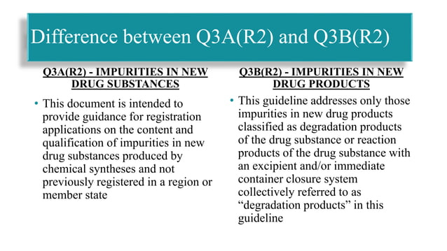 ICH Q3B (R2):Impurities in new drug products | PPTX