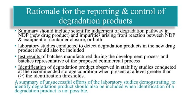 ICH Q3B (R2):Impurities in new drug products | PPTX | Pharmaceutical ...