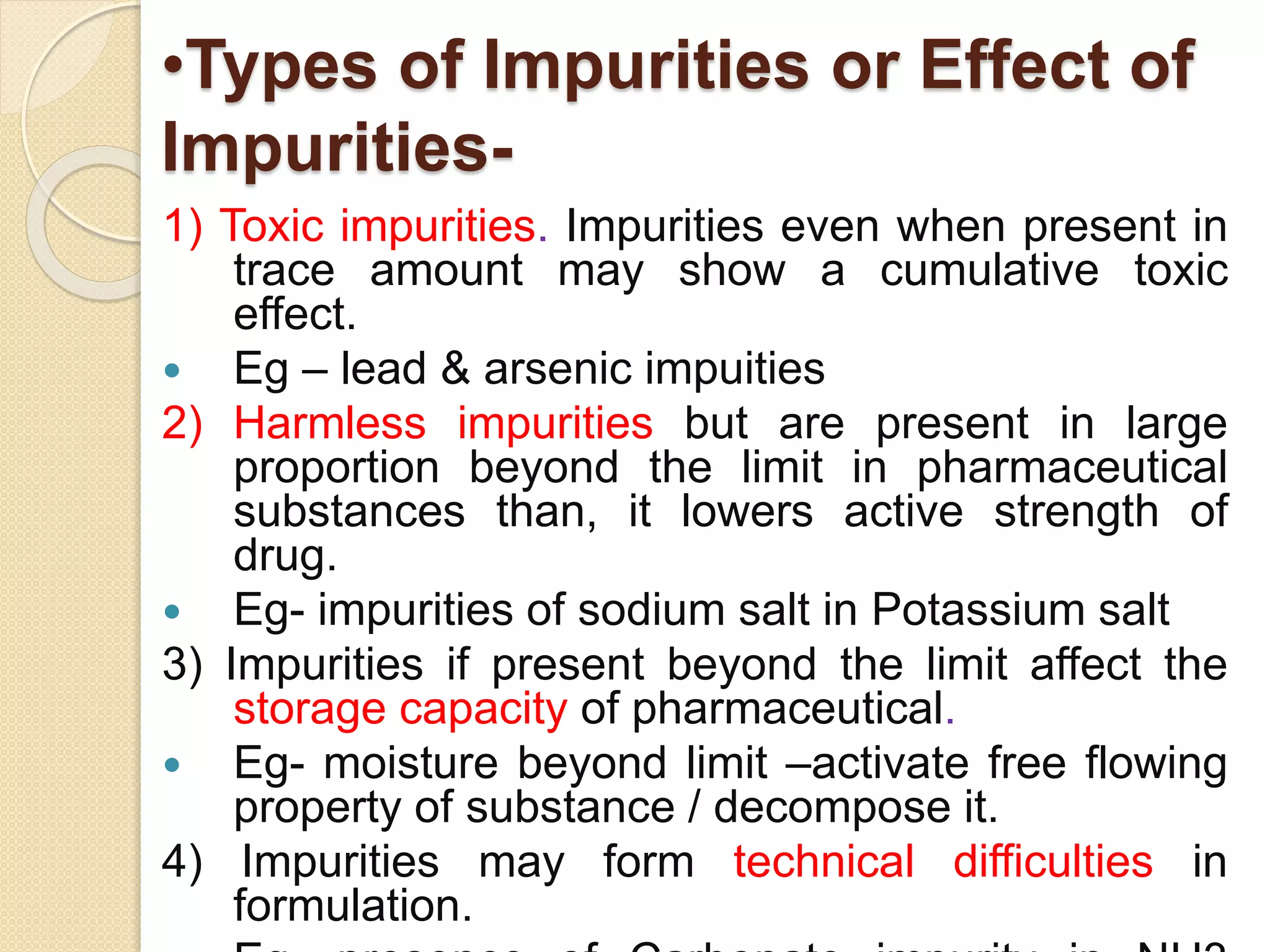 Impurities in pharmaceutical substances | PPTX