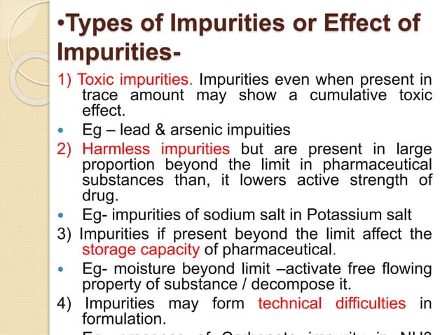 Impurities in pharmaceutical substances | PPTX | Science