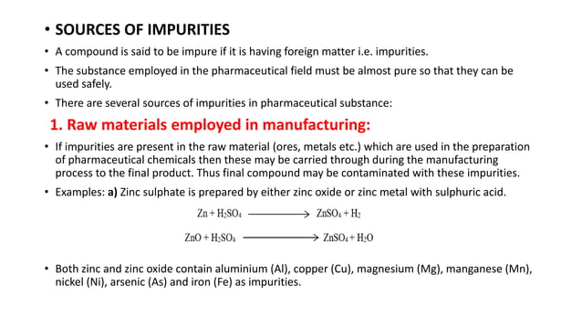 IMPURITY SOURCES AND TYPES | PPTX