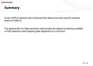 Impurity Analysis Using a New High-Sensitivity UHPLC Detector | PPT ...