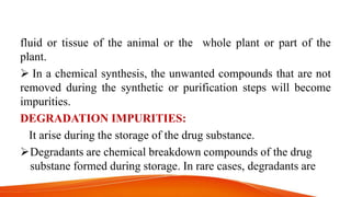 impurity and stability studies | PPTX | Chemistry | Science