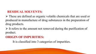 impurity and stability studies | PPTX
