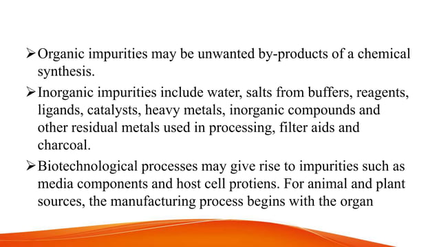 impurity and stability studies | PPTX | Chemistry | Science