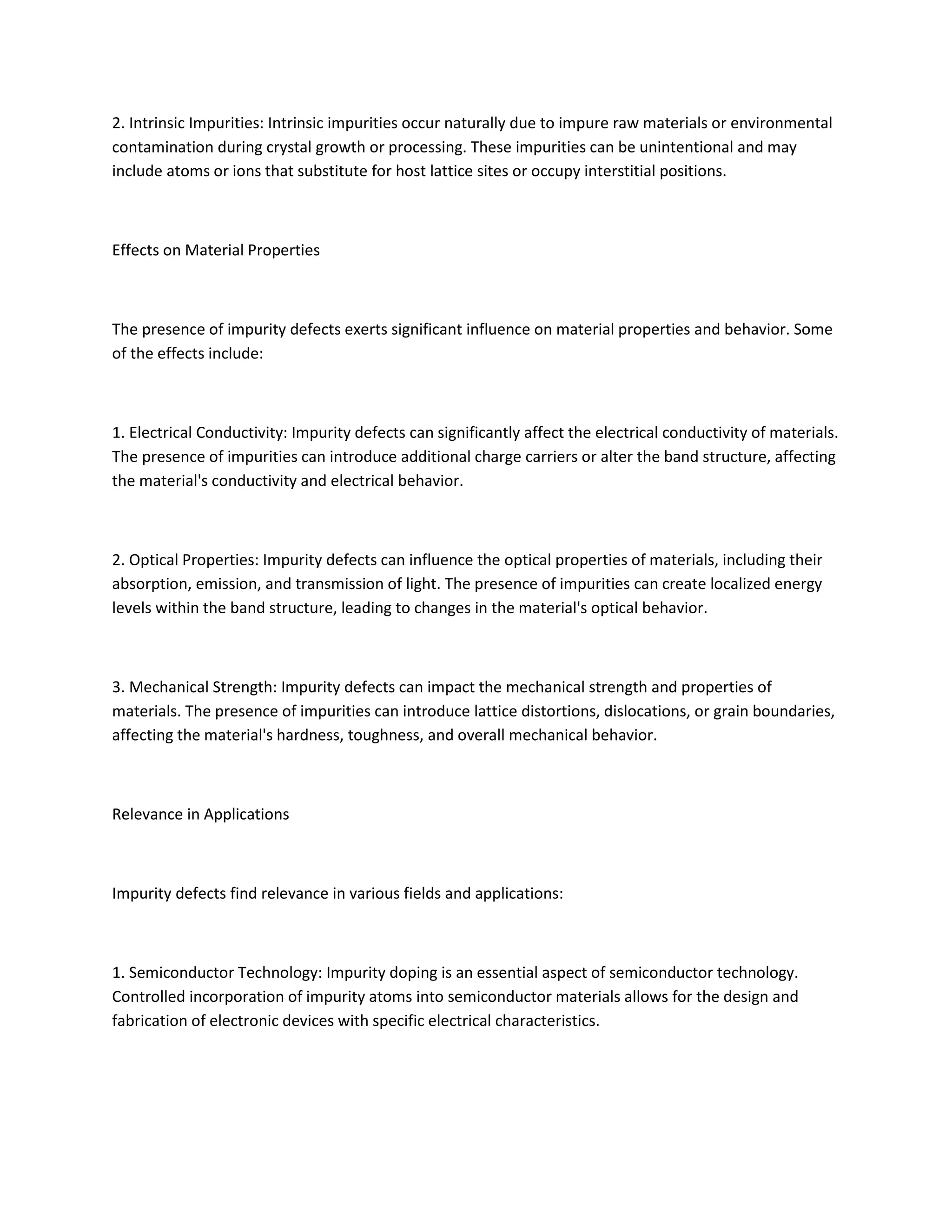 Impurity defects | PDF