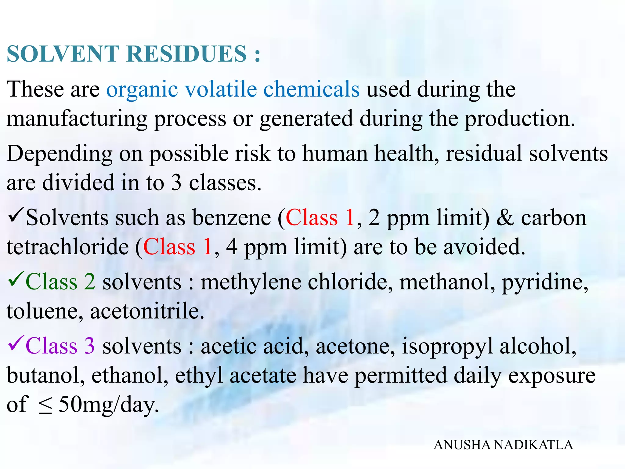IMPURITY PROFILING (SOURCES OF IMPURITIES) | PPTX