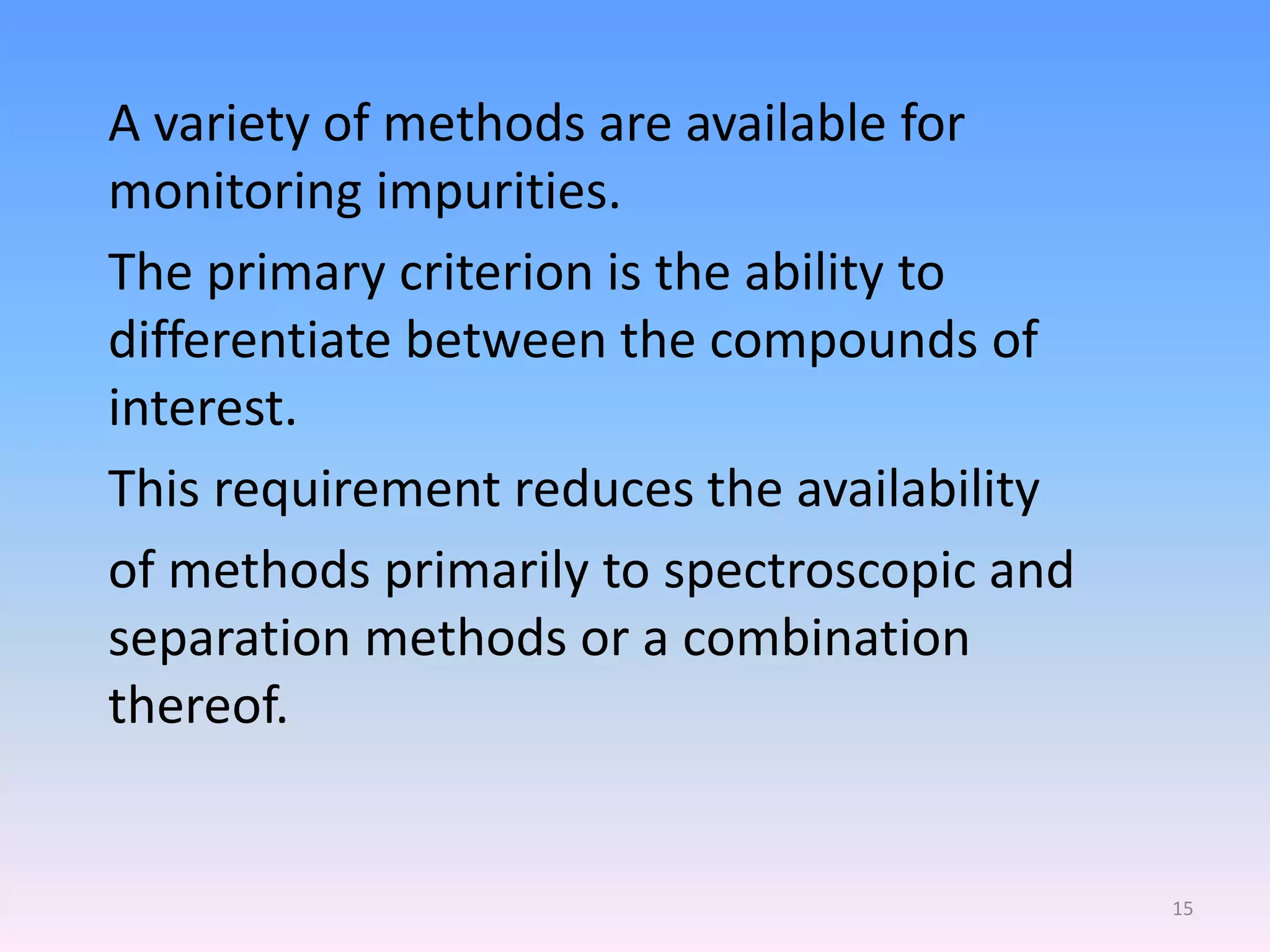 Basics of Impurity Profiling | PPTX