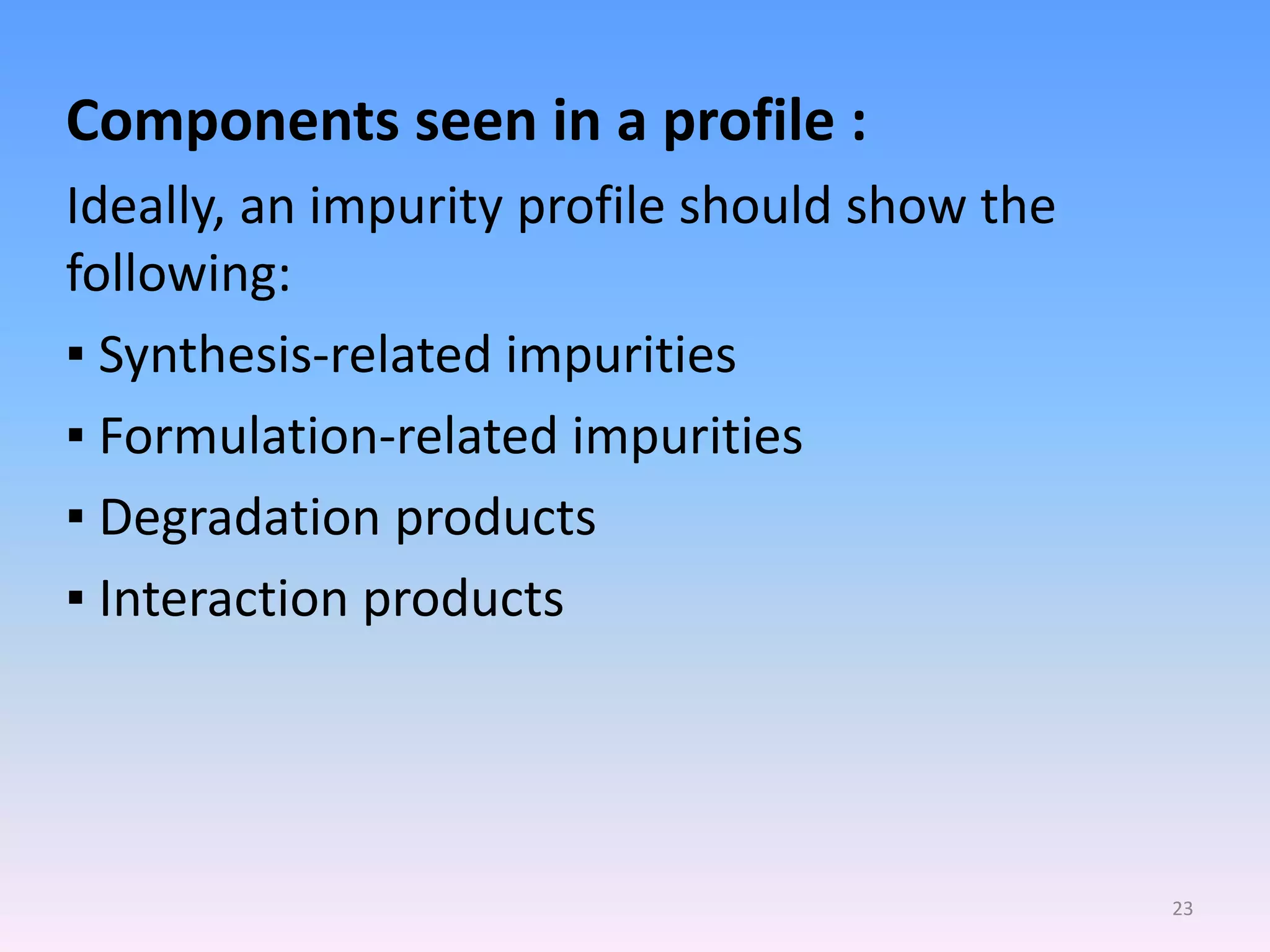 Basics of Impurity Profiling | PPTX