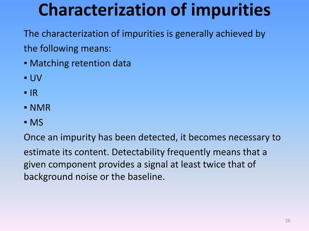 Basics of Impurity Profiling | PPTX | Chemistry | Science