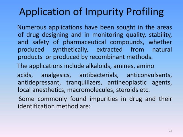 Basics of Impurity Profiling | PPTX | Chemistry | Science