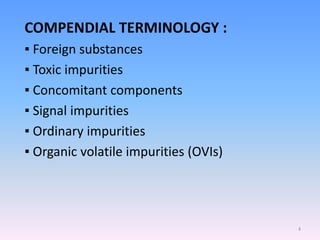 Basics of Impurity Profiling | PPTX
