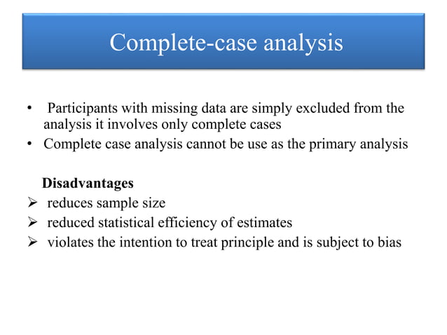 Imputation Of Missing Data In Clinical Trials Pptx Technology And Computing