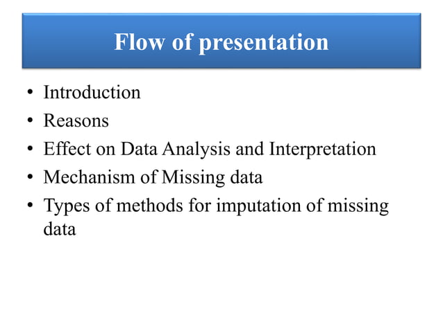 Imputation of missing data in clinical trials | PPTX | Technology & Computing