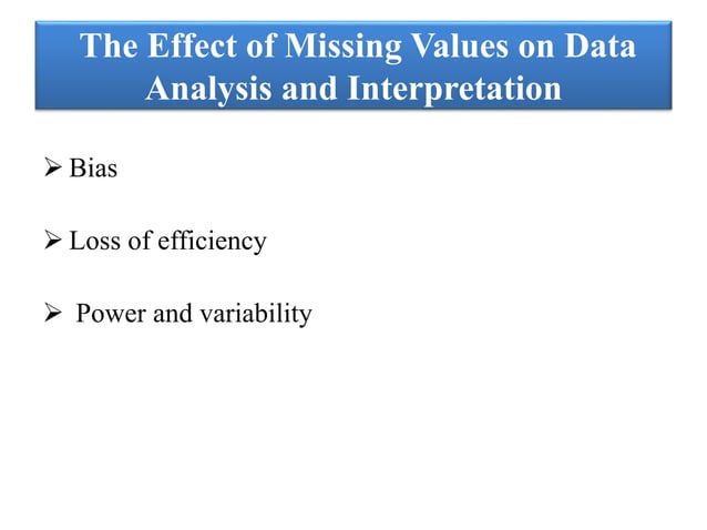 Imputation of missing data in clinical trials | PPTX | Technology & Computing