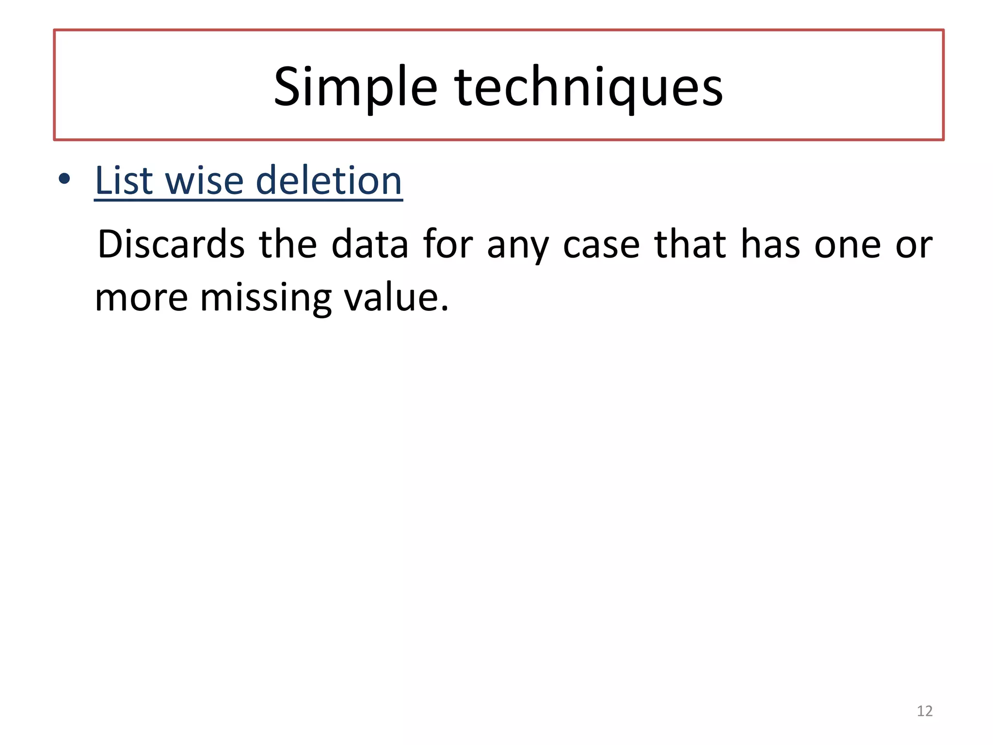 Imputation techniques for missing data in clinical trials | PPTX