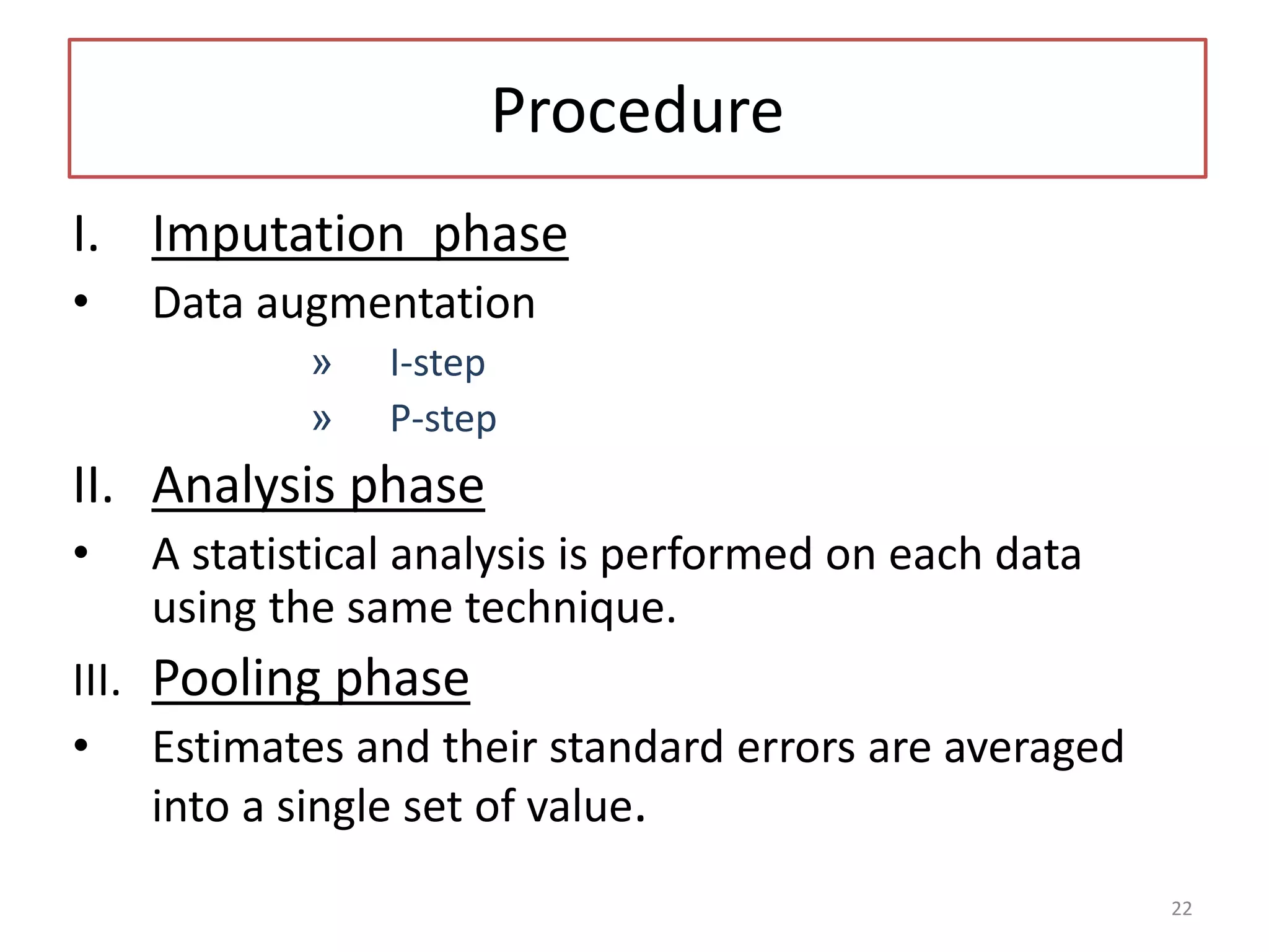Imputation techniques for missing data in clinical trials | PPTX