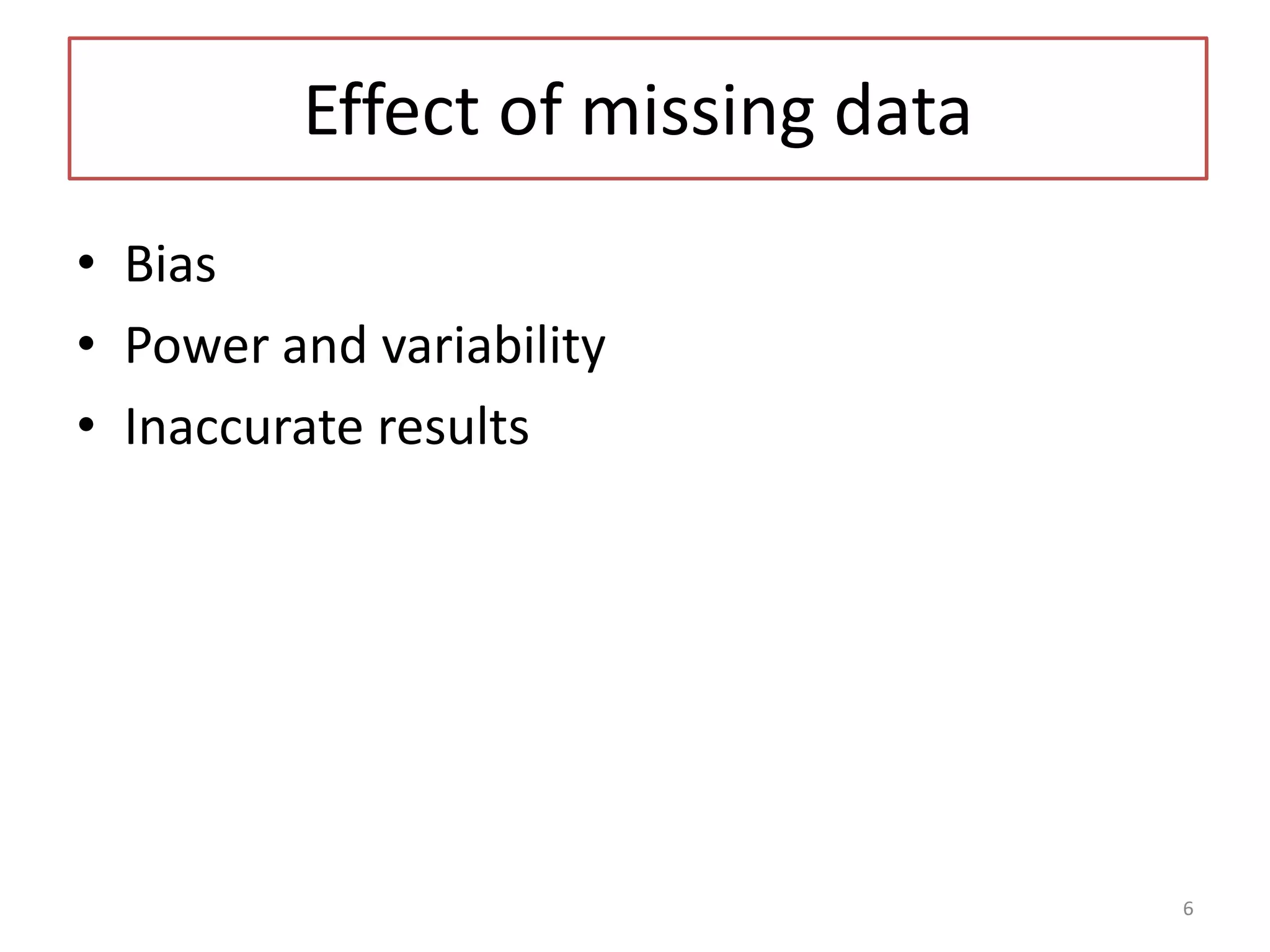 Imputation techniques for missing data in clinical trials | PPTX