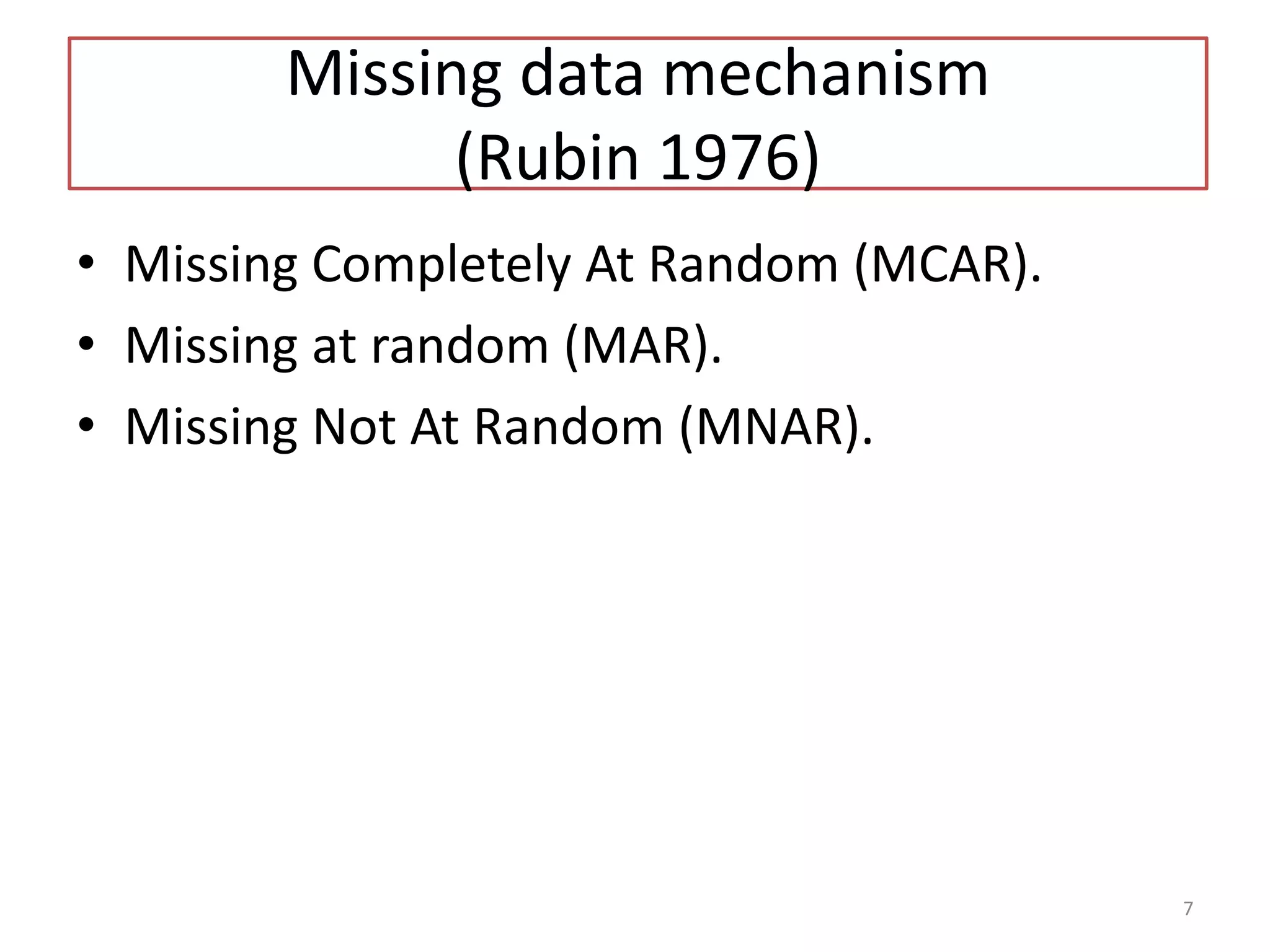 Imputation techniques for missing data in clinical trials | PPTX