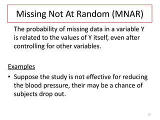 Imputation techniques for missing data in clinical trials | PPTX