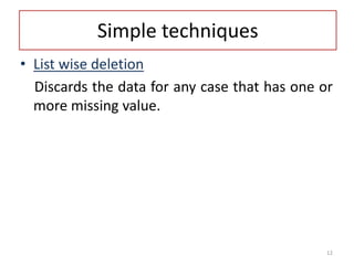 Imputation techniques for missing data in clinical trials | PPTX
