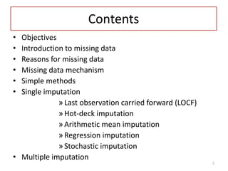 Imputation techniques for missing data in clinical trials | PPTX