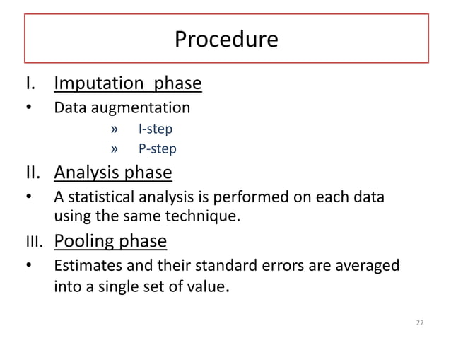 Imputation techniques for missing data in clinical trials | PPTX