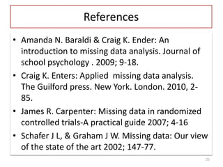 Imputation techniques for missing data in clinical trials | PPTX
