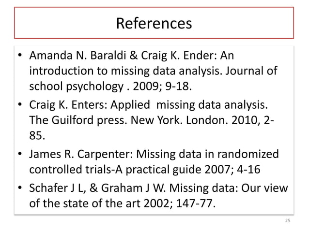 Imputation techniques for missing data in clinical trials | PPTX