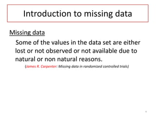 Imputation techniques for missing data in clinical trials | PPTX