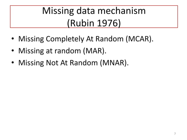 Imputation techniques for missing data in clinical trials | PPTX