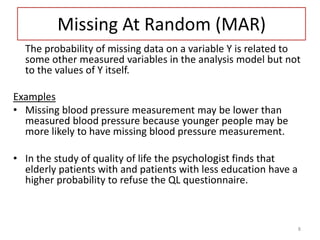 Imputation techniques for missing data in clinical trials | PPTX